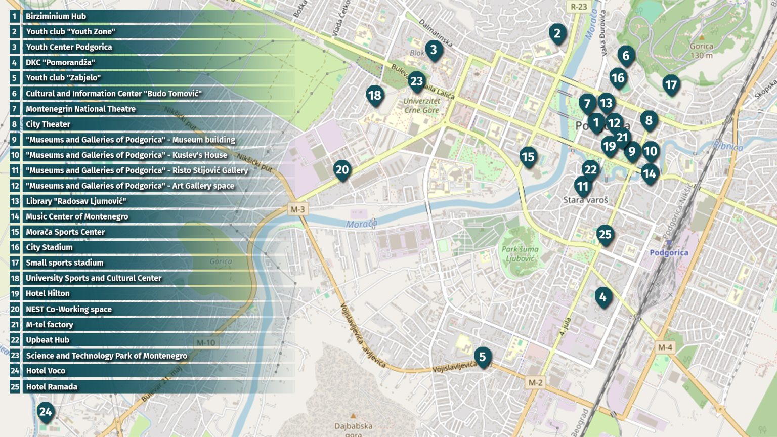 Detailed map - Podgorica EYC2028